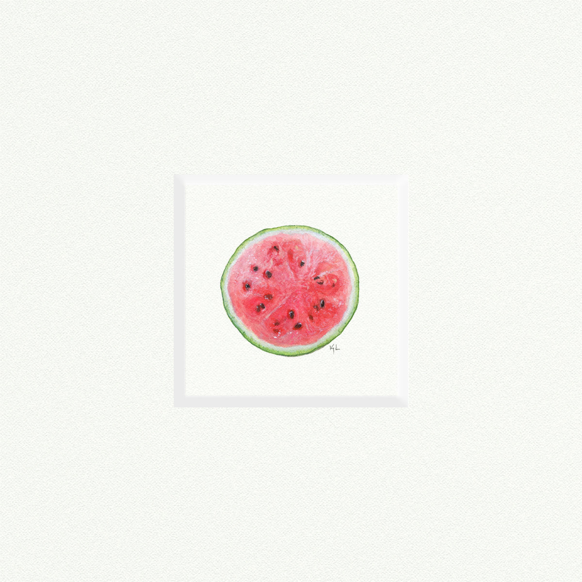 Watermelon Slice – Tiny Painting by Karen Libecap